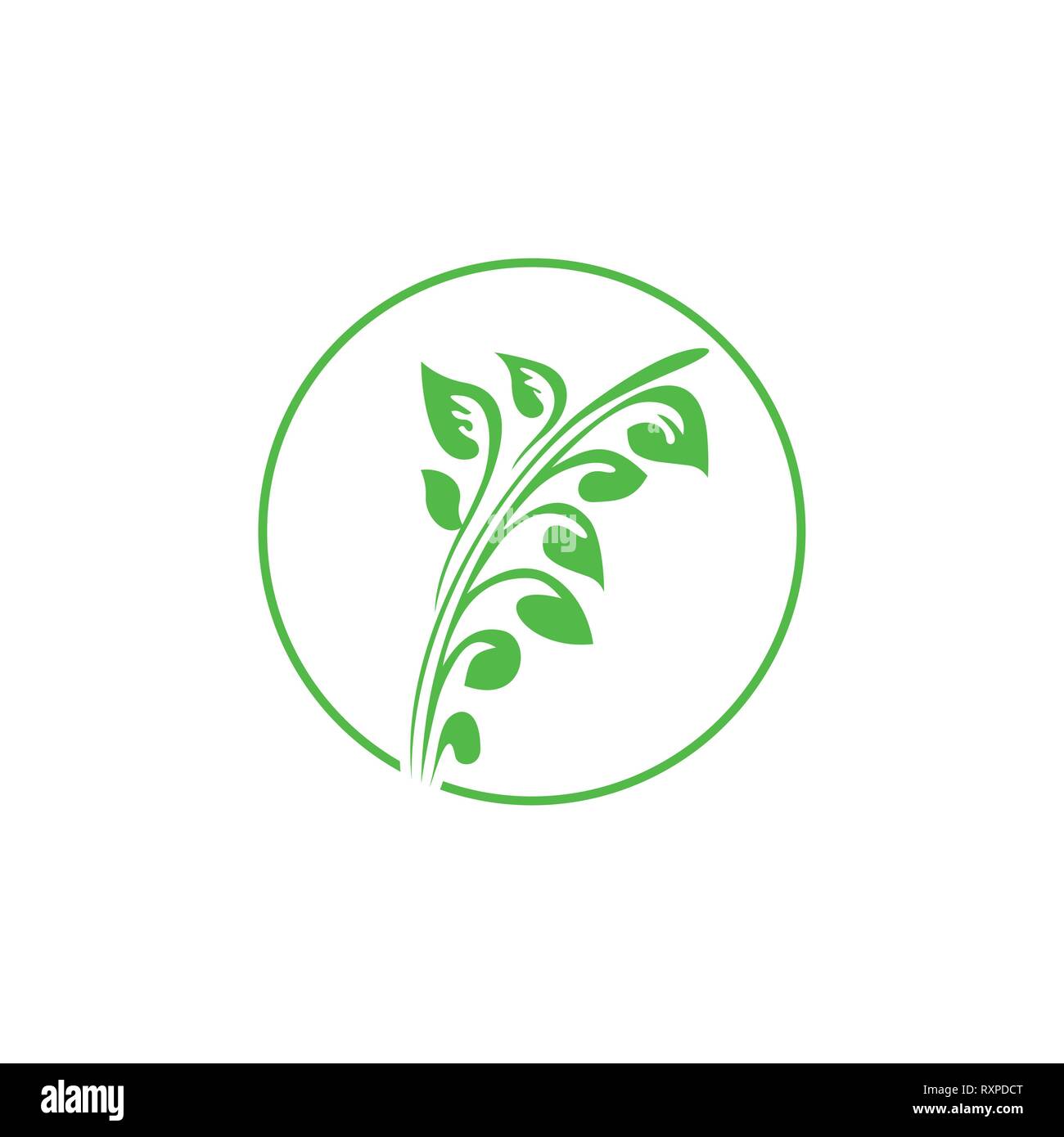 abstract circle green plant symbol logo vector Stock Vector Image & Art ...