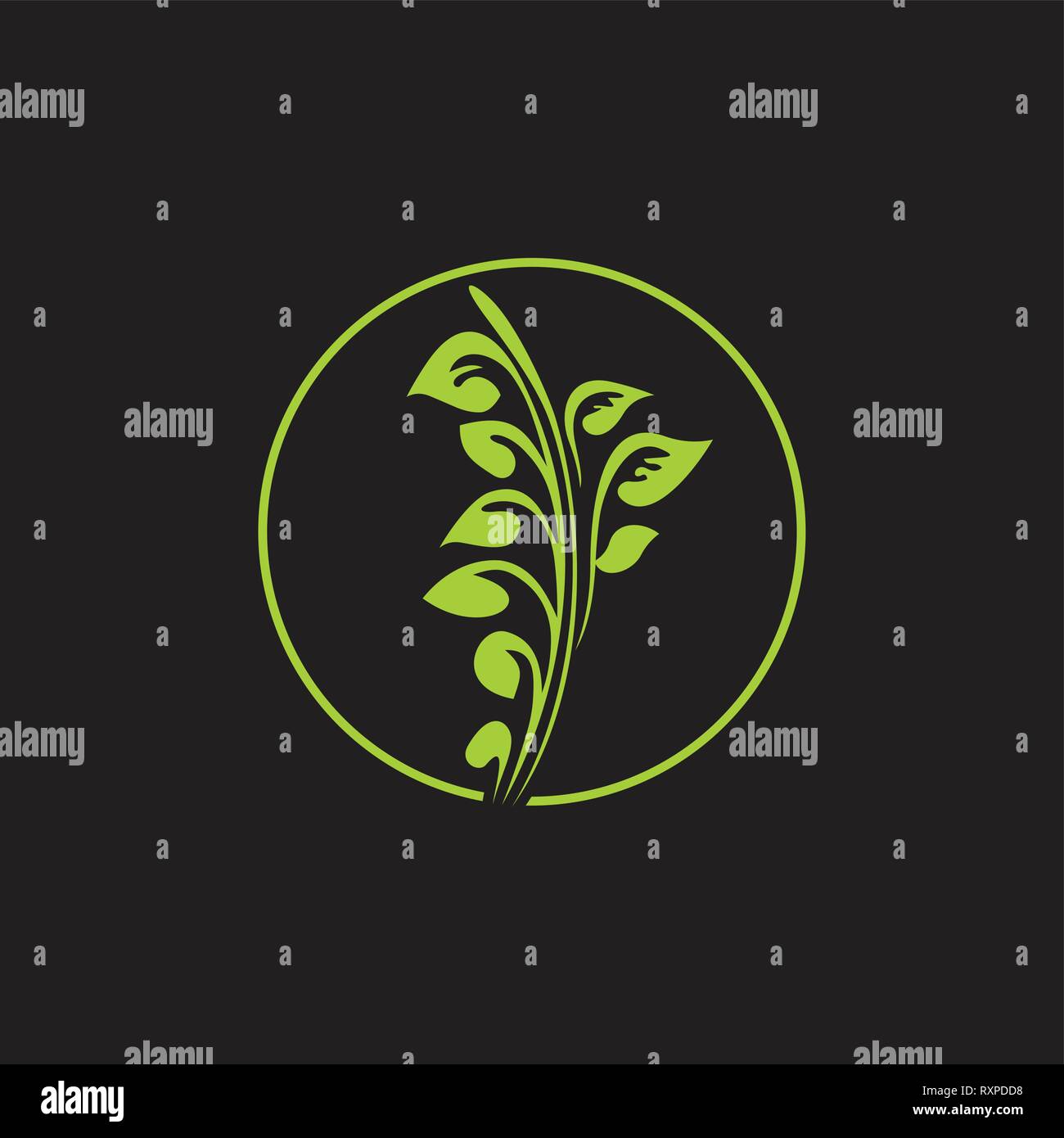 abstract circle green plant symbol logo vector Stock Vector Image & Art ...