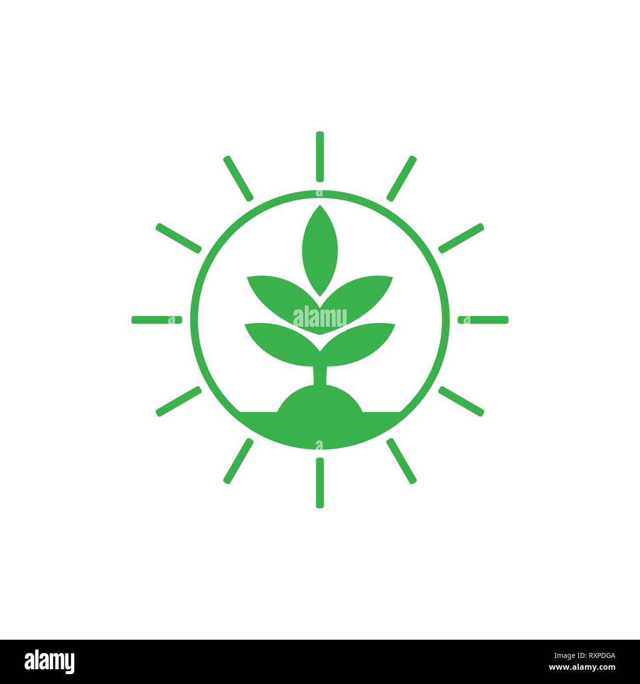 simple geometric green plant circle logo vector Stock Vector Image ...