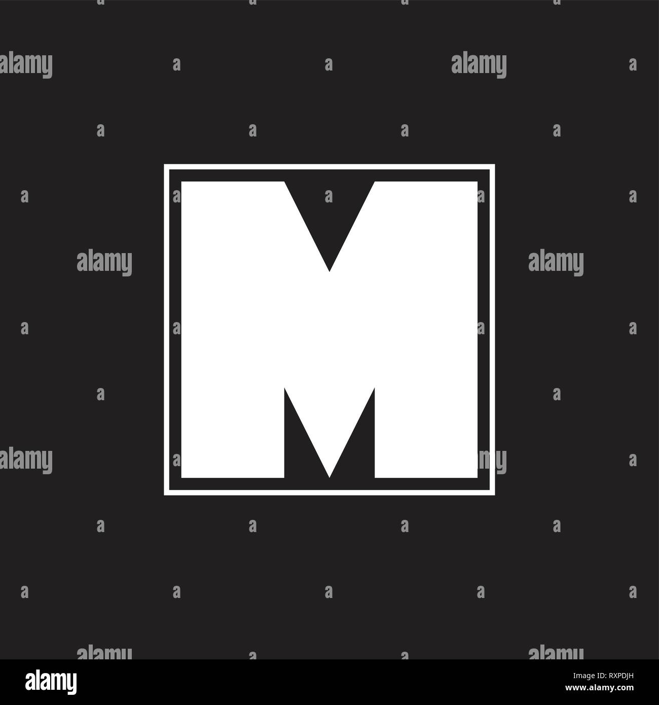 letter m simple geometric square logo Stock Vector Image & Art - Alamy
