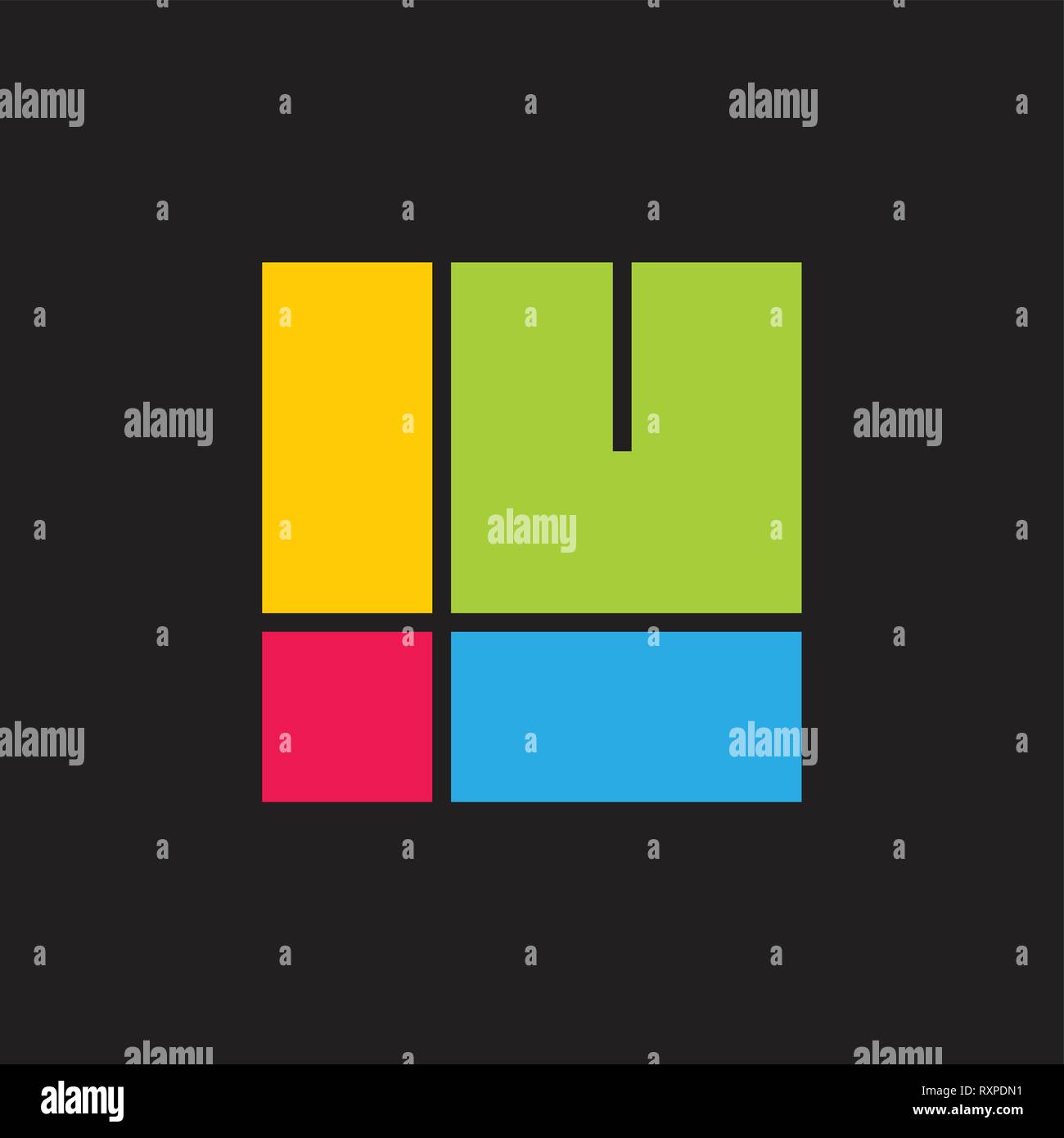 letter iu square colorful geometric logo vector Stock Vector Image ...