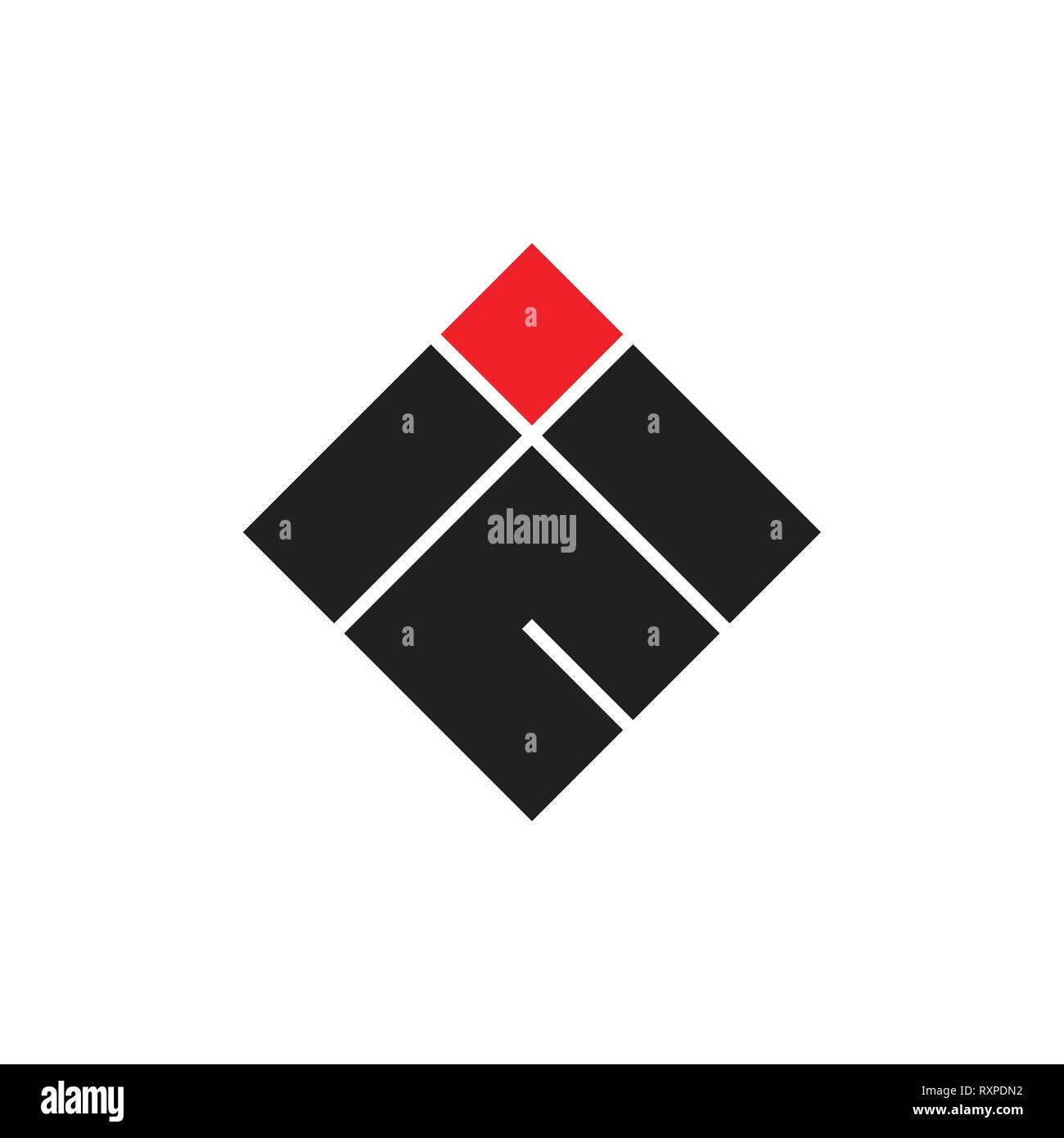 letter in simple square geometric logo Stock Vector Image & Art - Alamy