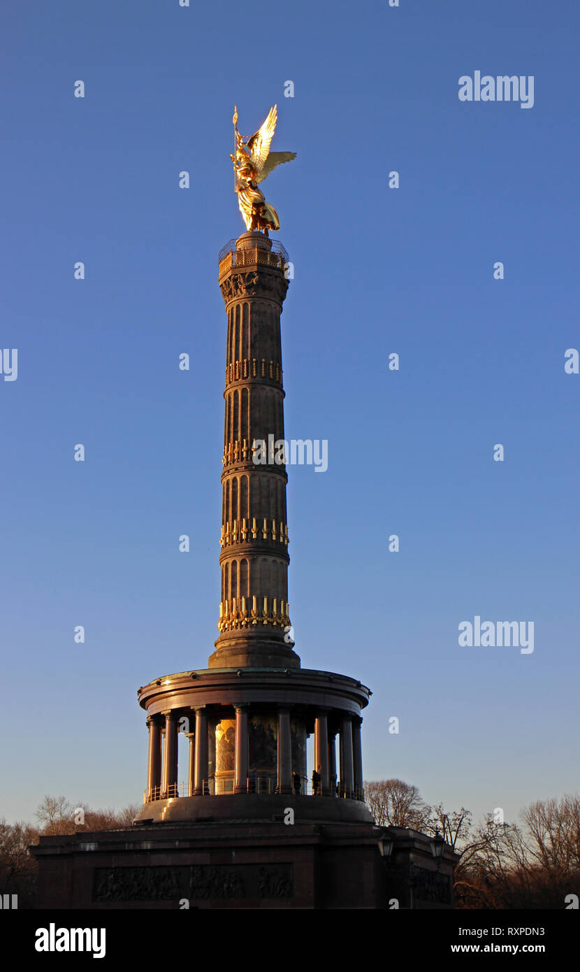 The Victory column and statue of Victoria Goddess of victory, Berlin ...