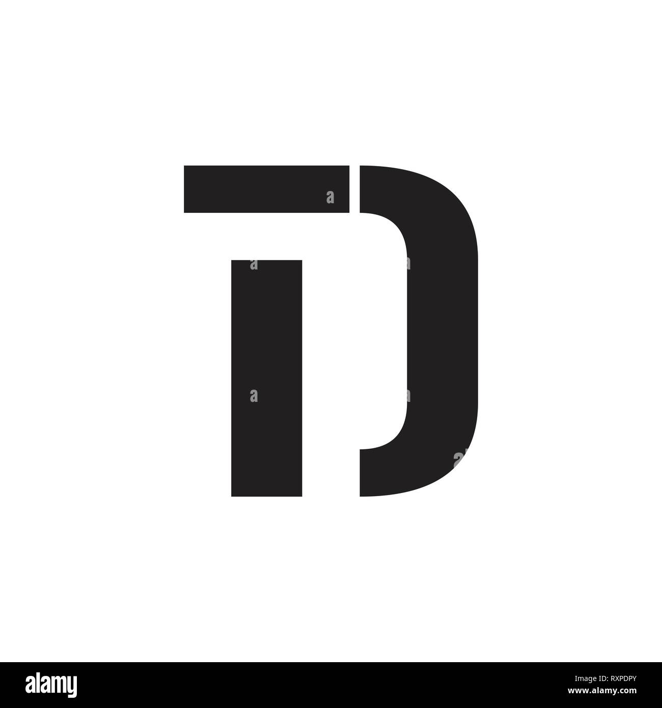 letters td simple geometric logo vector Stock Vector Image & Art - Alamy