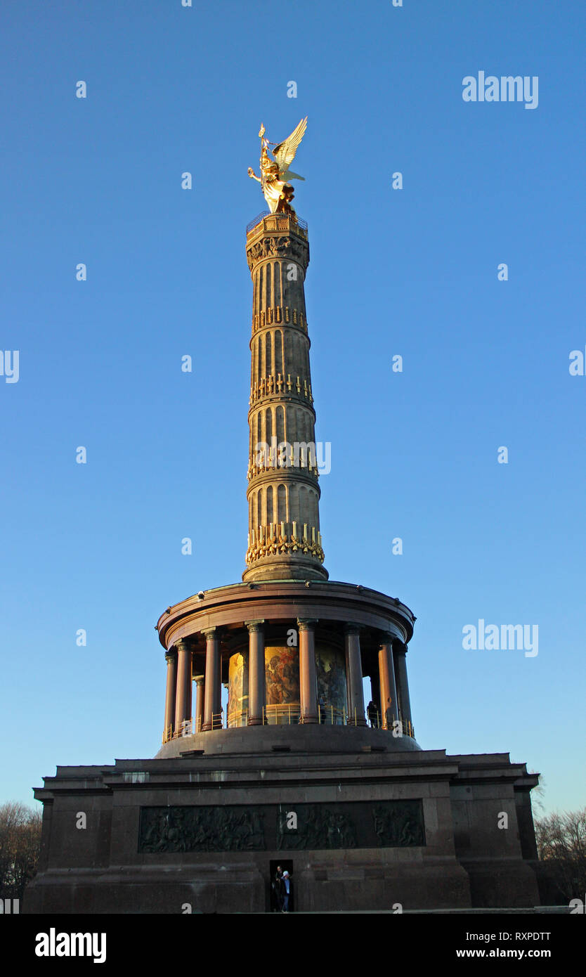 The Victory column and statue of Victoria Goddess of victory, Berlin ...