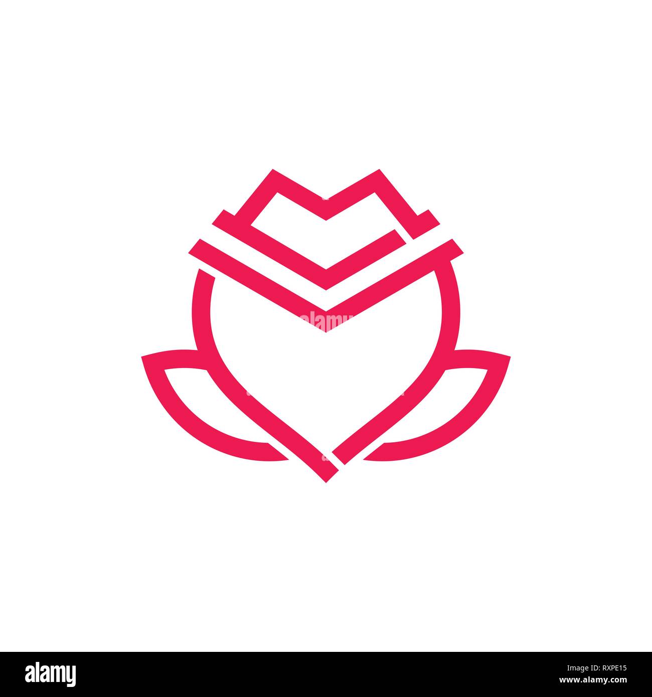simple red rose geometric line logo vector Stock Vector Image & Art - Alamy