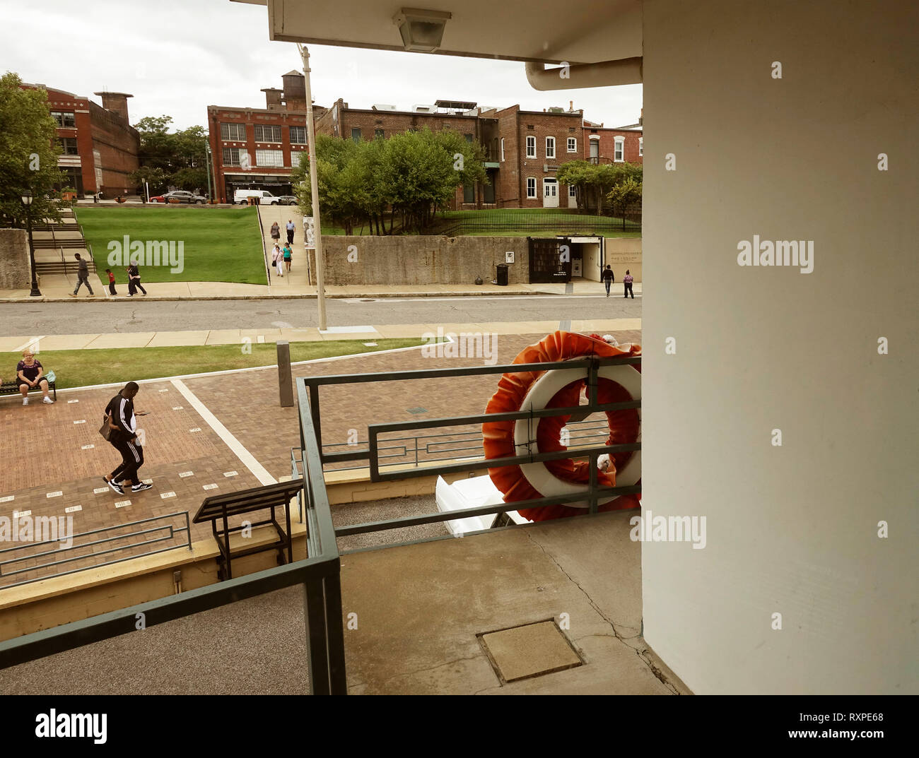 spot on the balcony of the Lorraine Motel where MLK JR was murdered ...