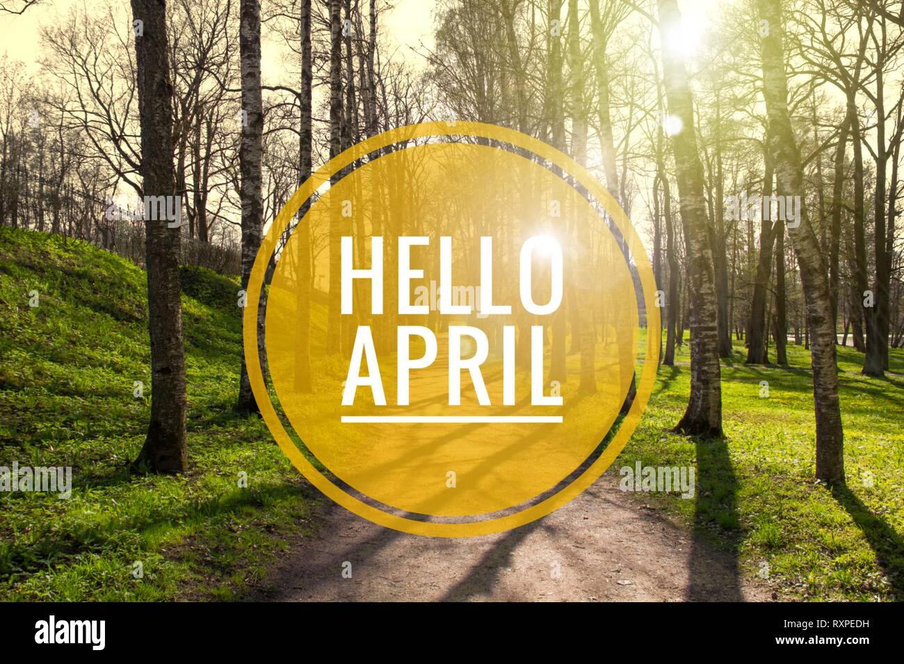 Banner hello april. Hi spring. Hello April. Welcome card We are waiting ...
