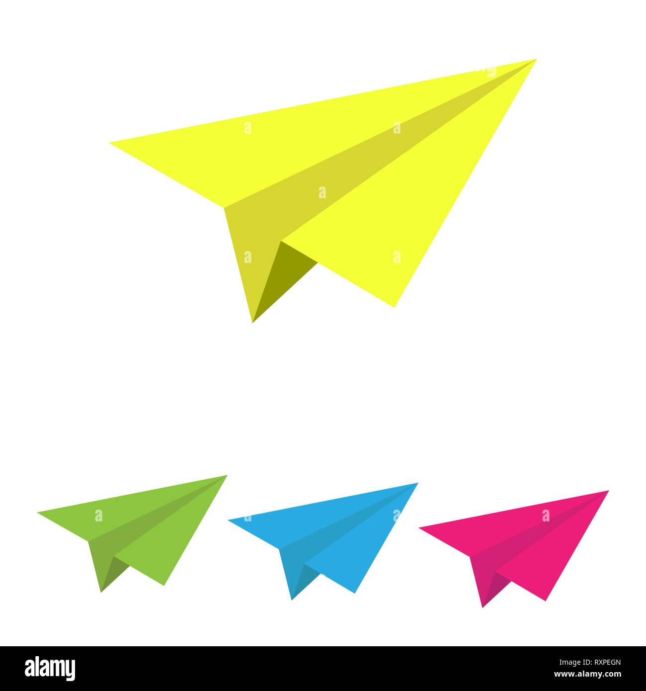 Set of multicolored paper airplanes for design Stock Vector Image & Art ...