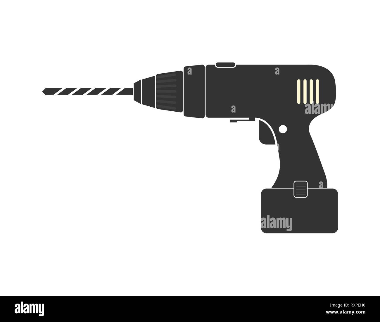 Drill, hand electric tool, simple flat design Stock Vector Image & Art ...