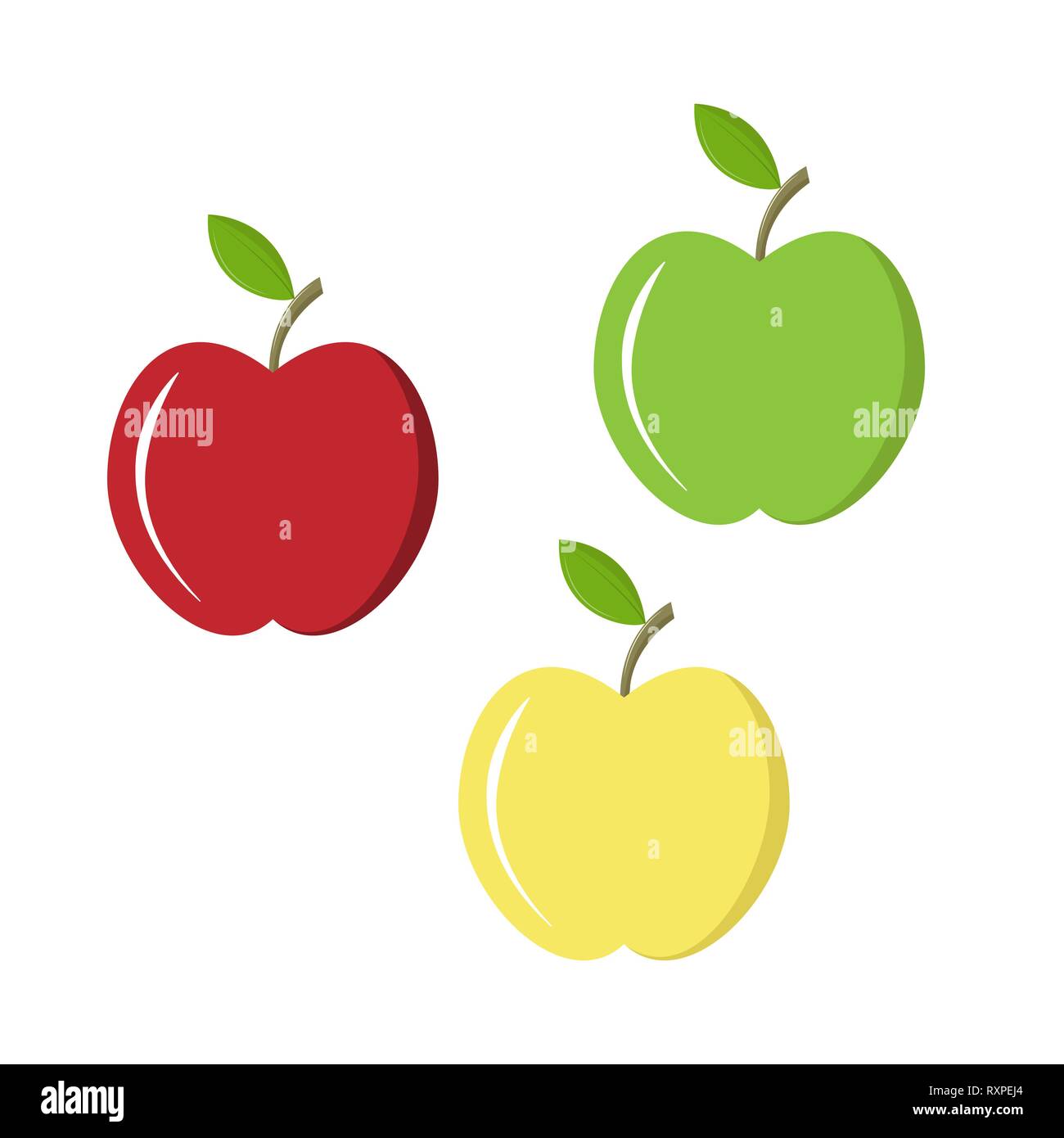 Set of multi-colored apples, flat simple design Stock Vector Image ...