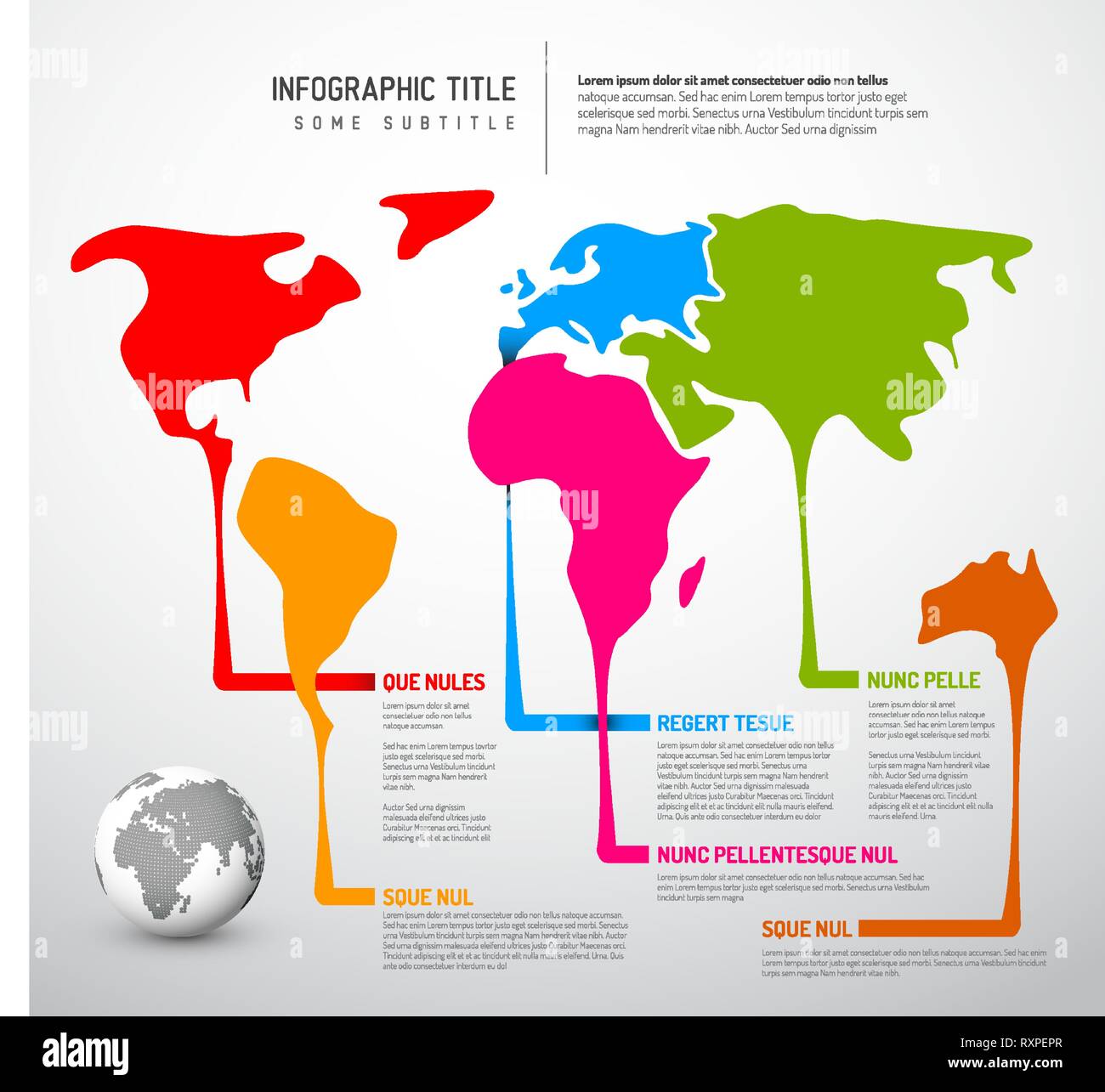 Light World thin line map infographic template with pointer marks Stock ...