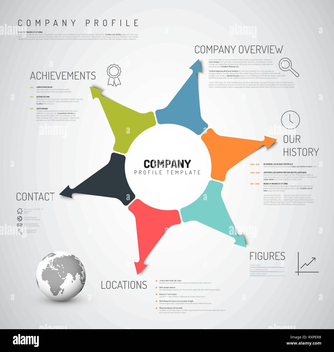 Vector Company infographic overview design template with colorful ...