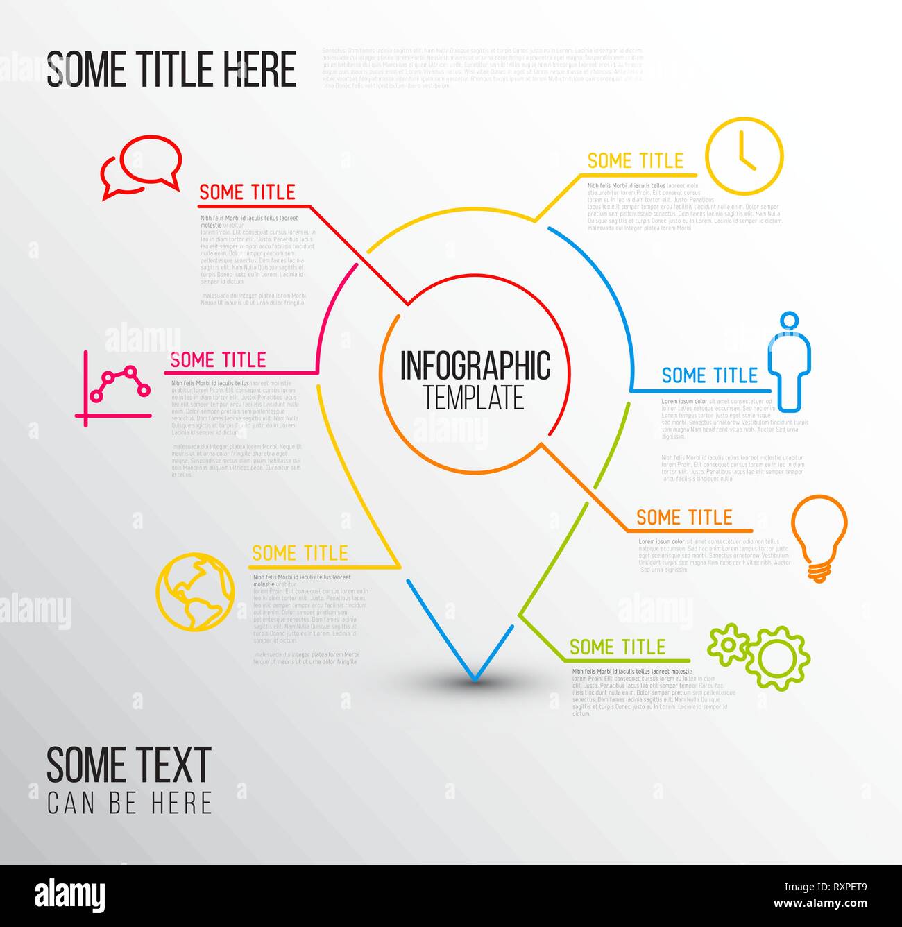 Vector Infographic report template made from lines and icons with location pointer Stock Vector ...