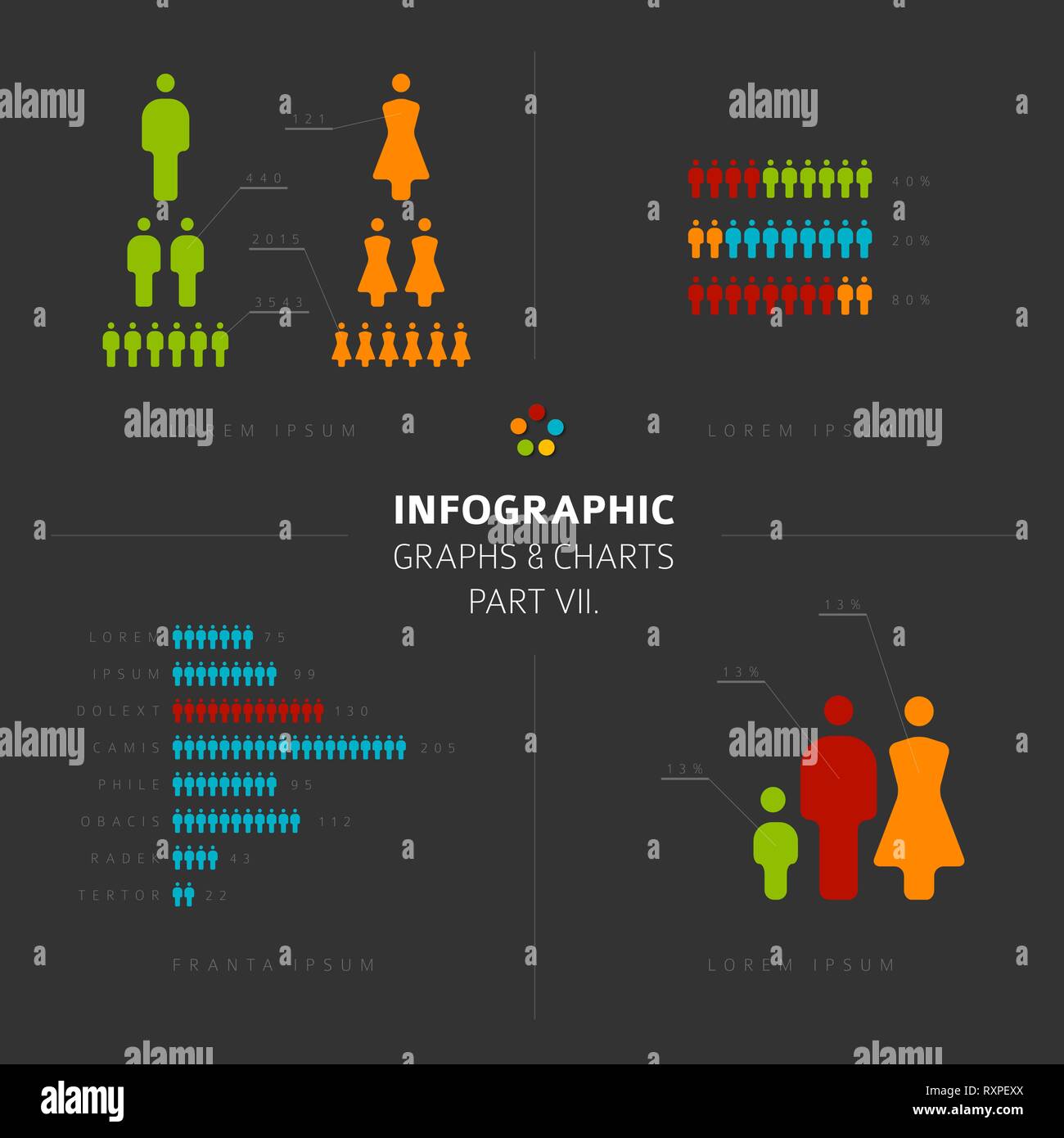 collection of Infographic people elements for your documents and ...