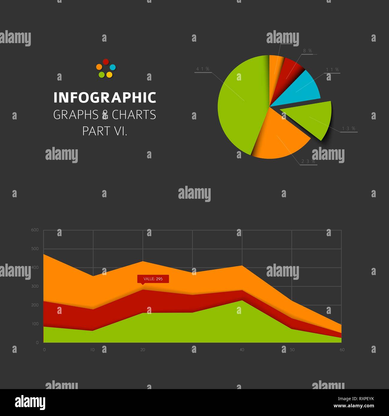 Set of vector flat design infographics statistics charts and graphs ...