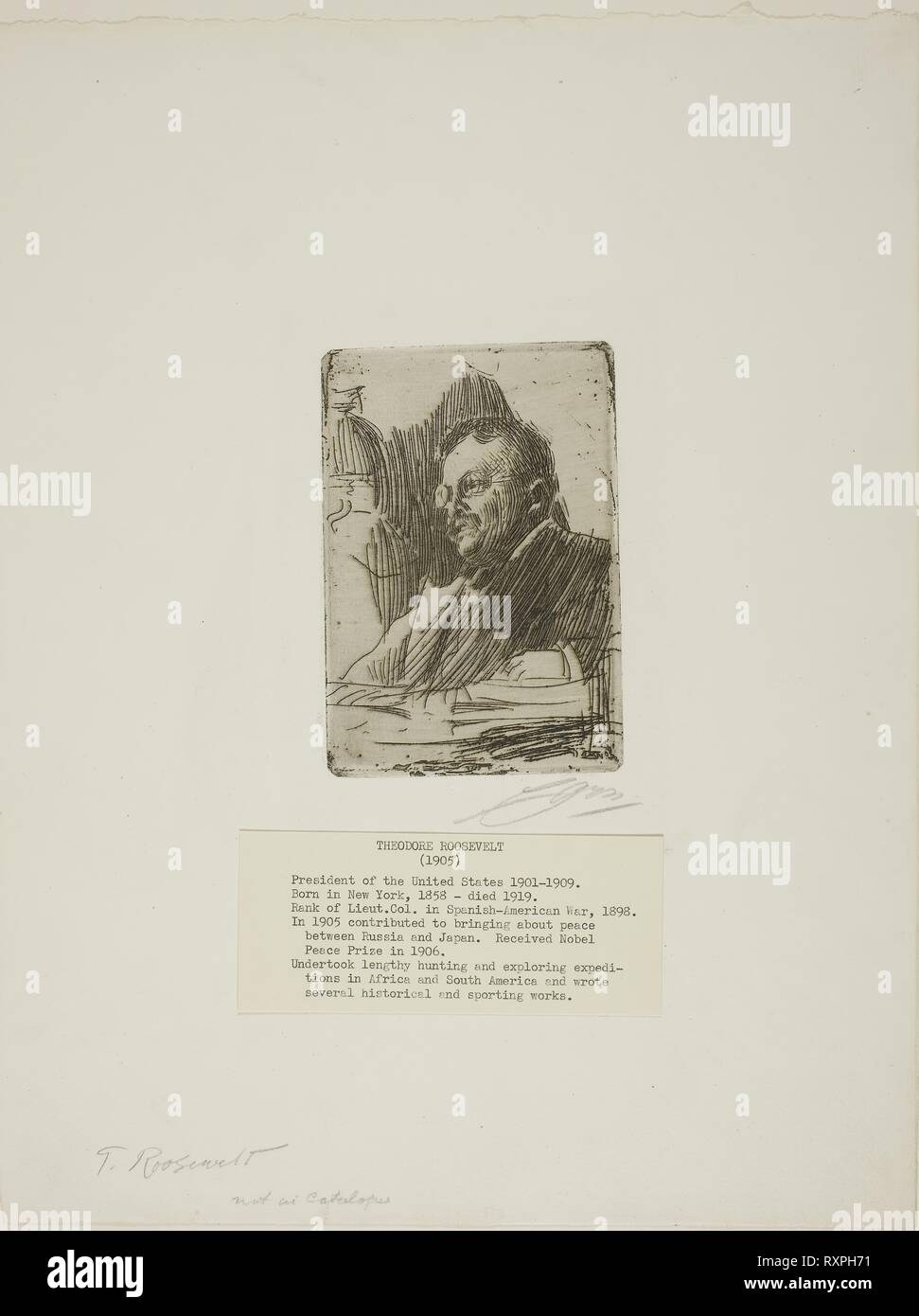 Theodore Roosevelt. Anders Zorn; Swedish, 1860-1920. Date: 1904-1905 ...