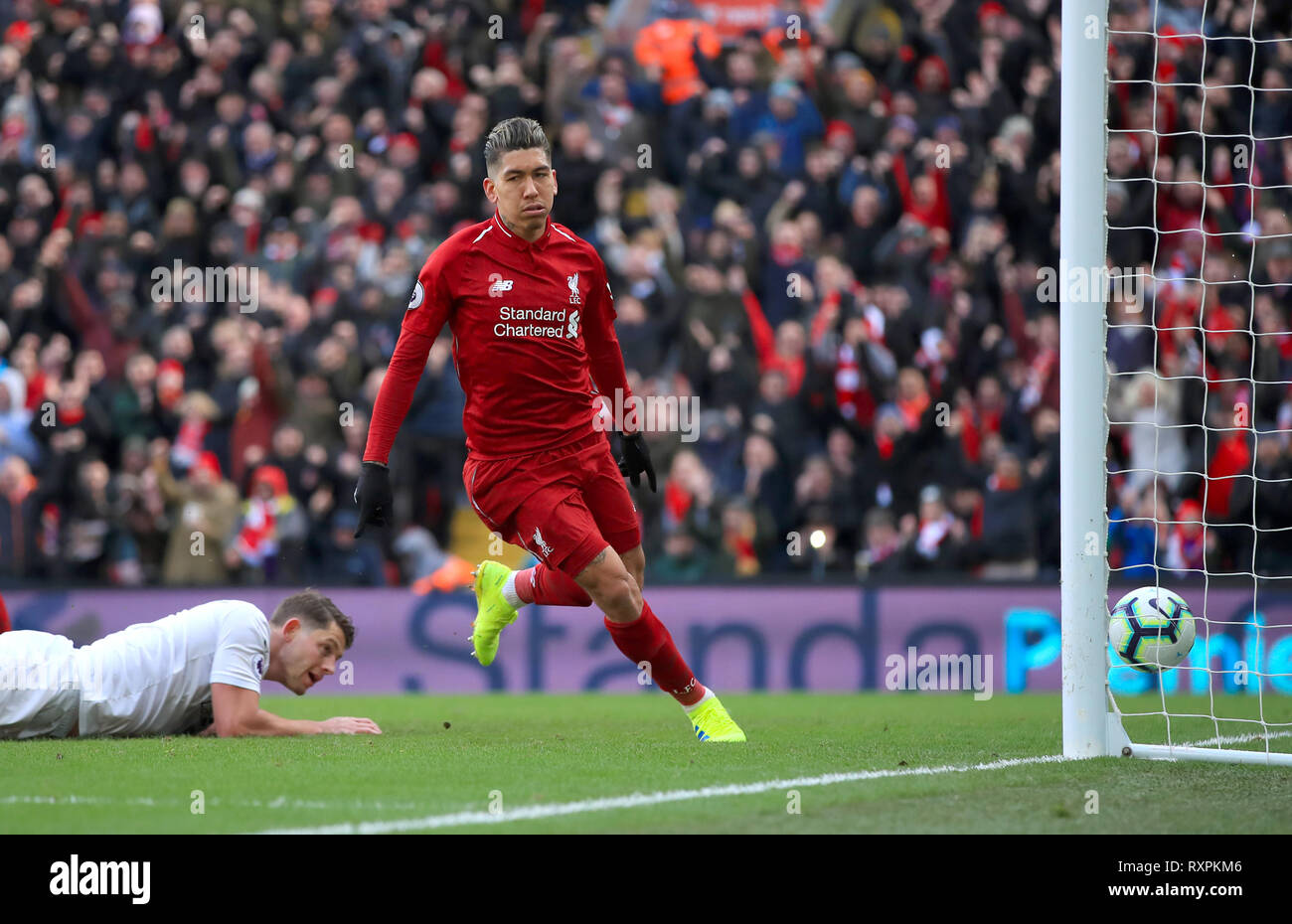 during the Premier League match at Anfield, Liverpool Stock Photo - Alamy