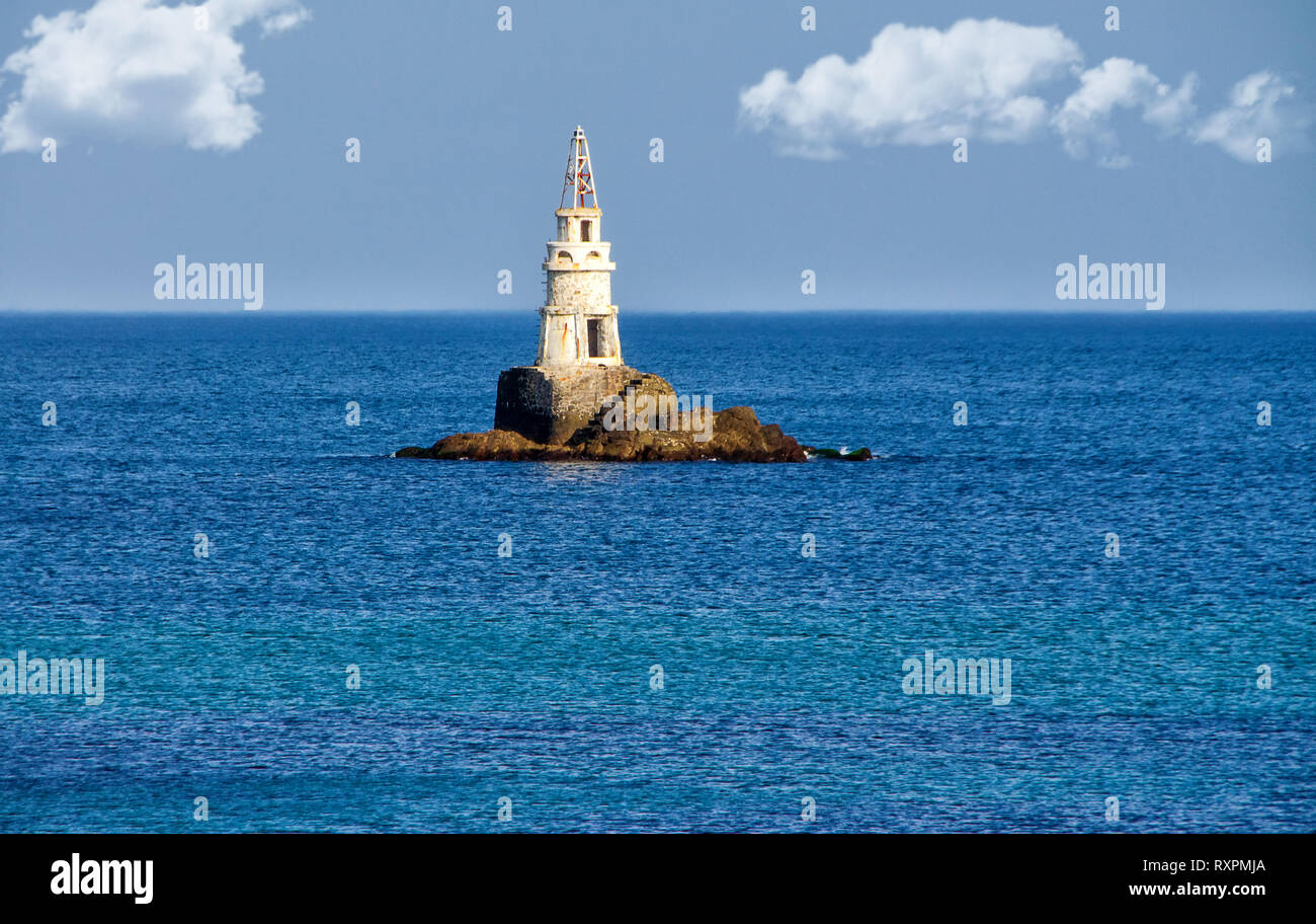 Ahtopol lighthouse in the last sun rays Stock Photo - Alamy