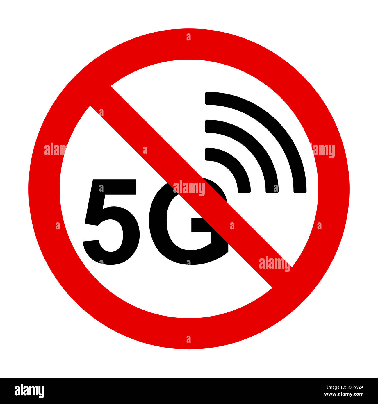 5G wireless and prohibition sign Stock Photo - Alamy