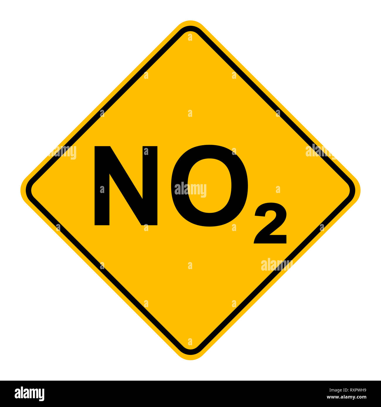 NO2 and road sign Stock Photo - Alamy