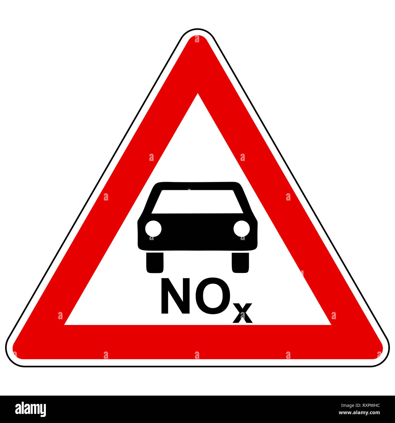 NOx car and attention sign Stock Photo - Alamy