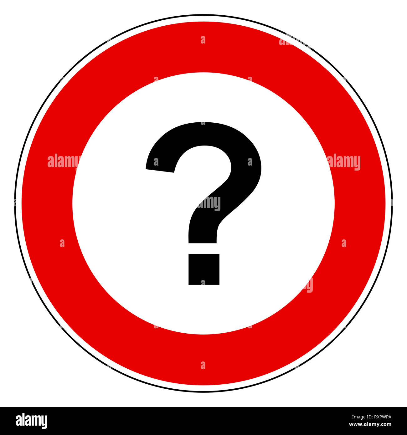Question mark and prohibition sign Stock Photo - Alamy