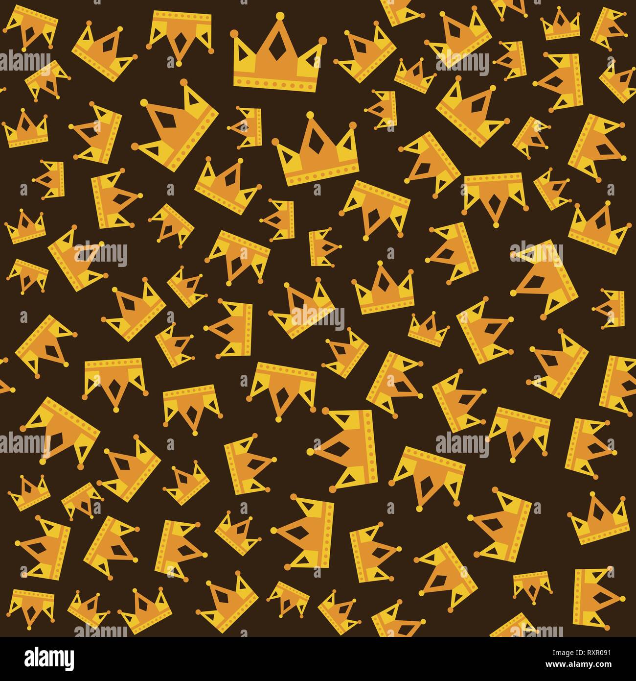 Seamless gold crown pattern on dark background Stock Vector Image & Art ...