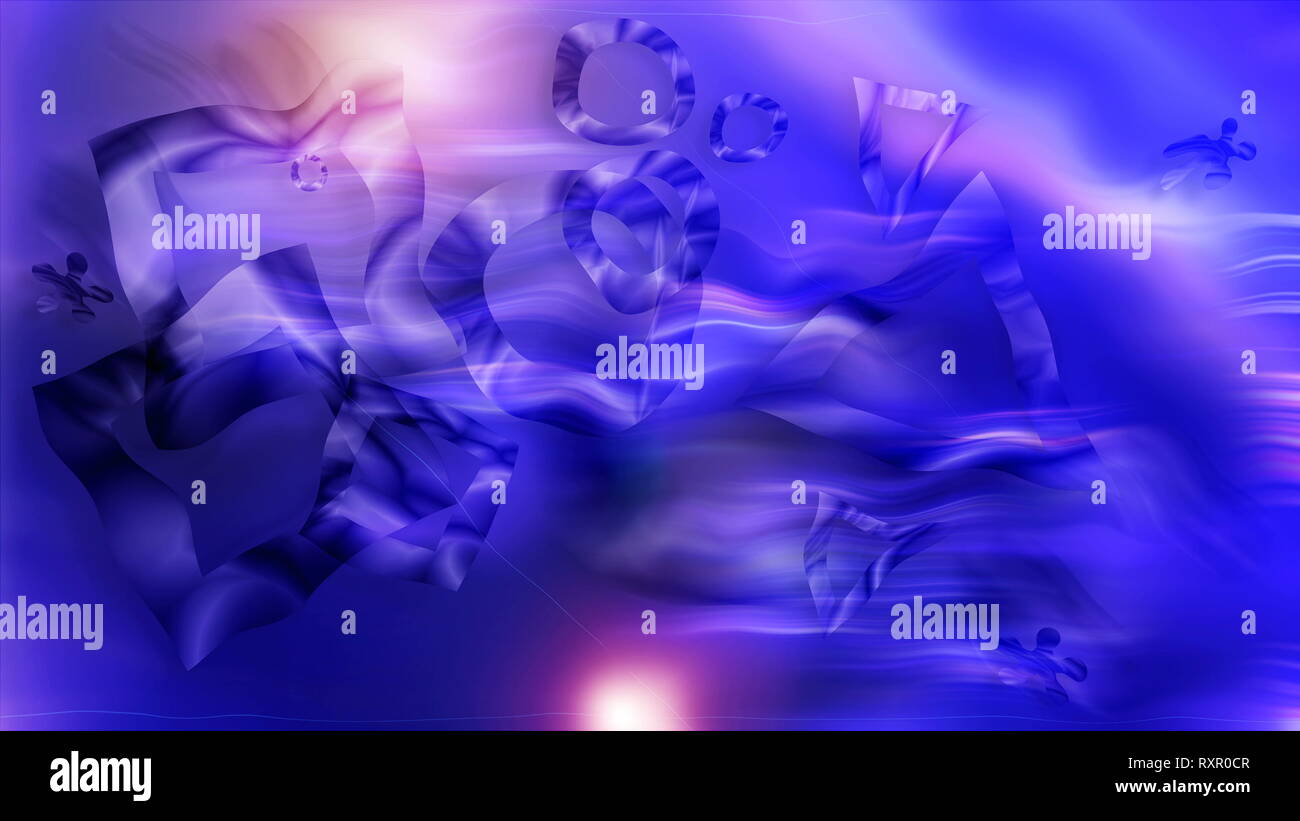 Clear geometric abstraction - distortion of space with shiny effect ...