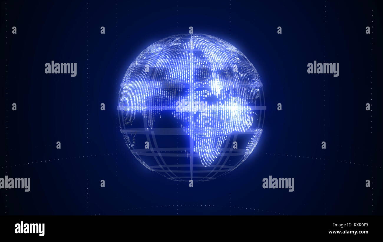 Global technology world map, globe worldmap icon, 3d rendering ...
