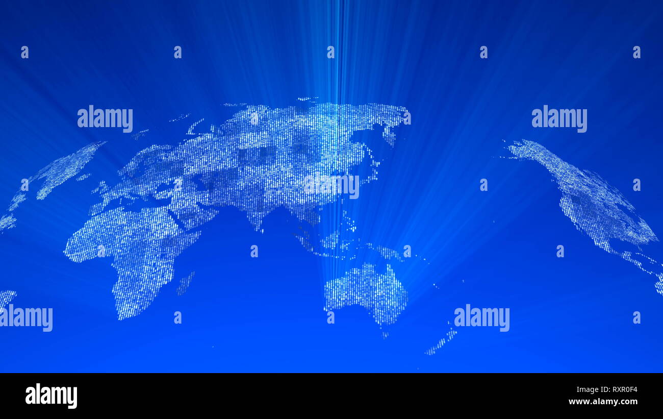 Global technology world map, globe worldmap icon, 3d rendering ...
