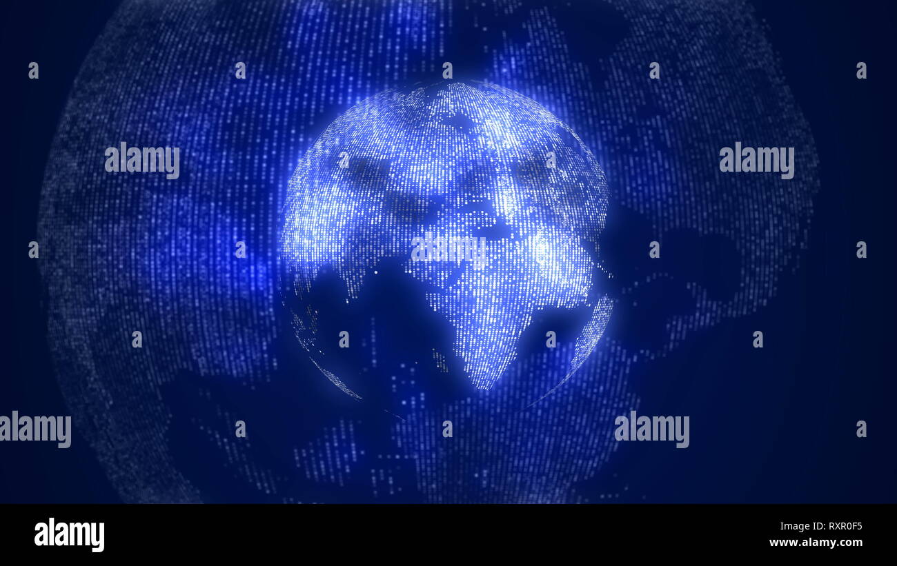 Global technology world map, globe worldmap icon, 3d rendering ...