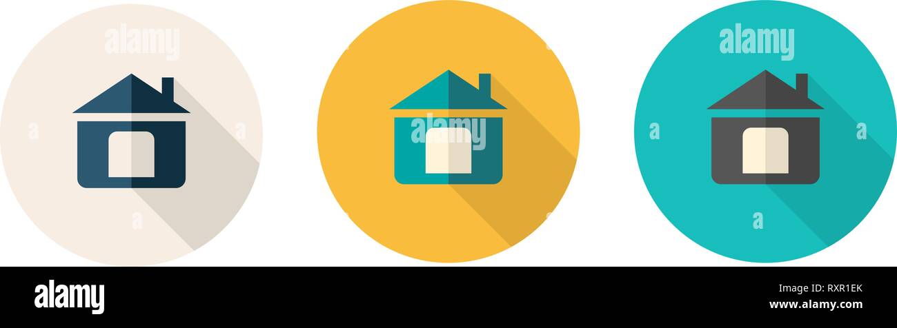 Set of Simple Flat Design Icons Indicated Homepage. Vector Illustration ...