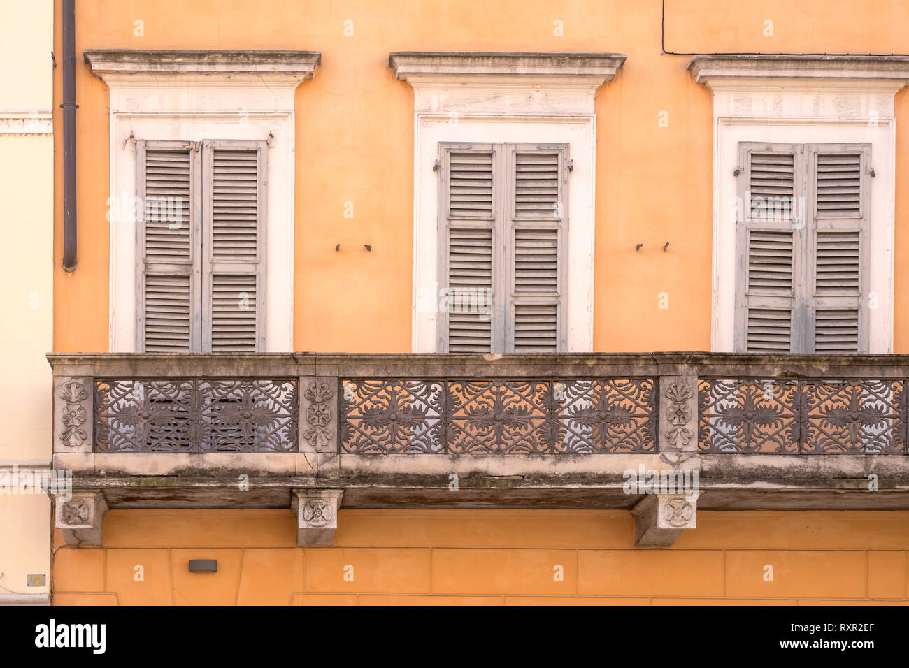 Old wrought iron balcony railing hi-res stock photography and images ...