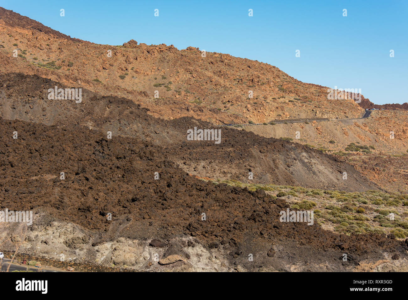 Spectacular landscape with many interesting forms of volcanic activity ...