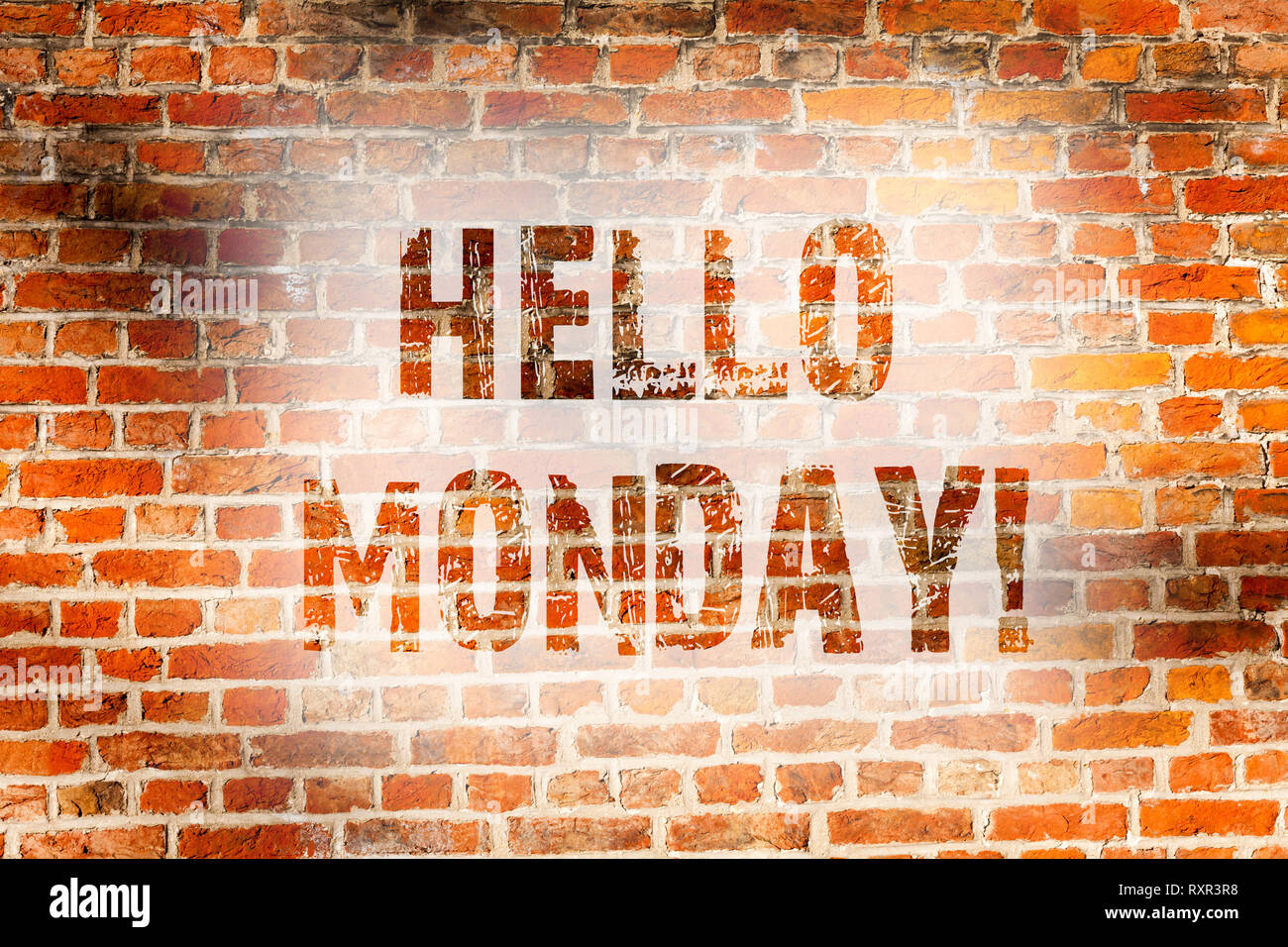 Conceptual hand writing showing Hellomonday. Concept meaning Positive ...