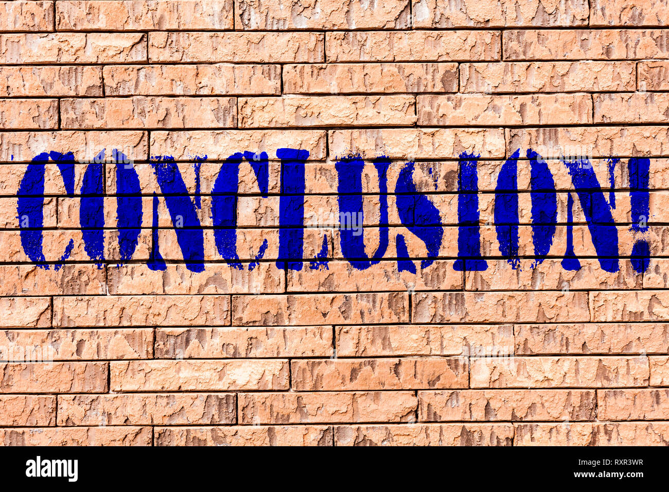 Handwriting text Conclusion. Conceptual photo Results analysis Final ...