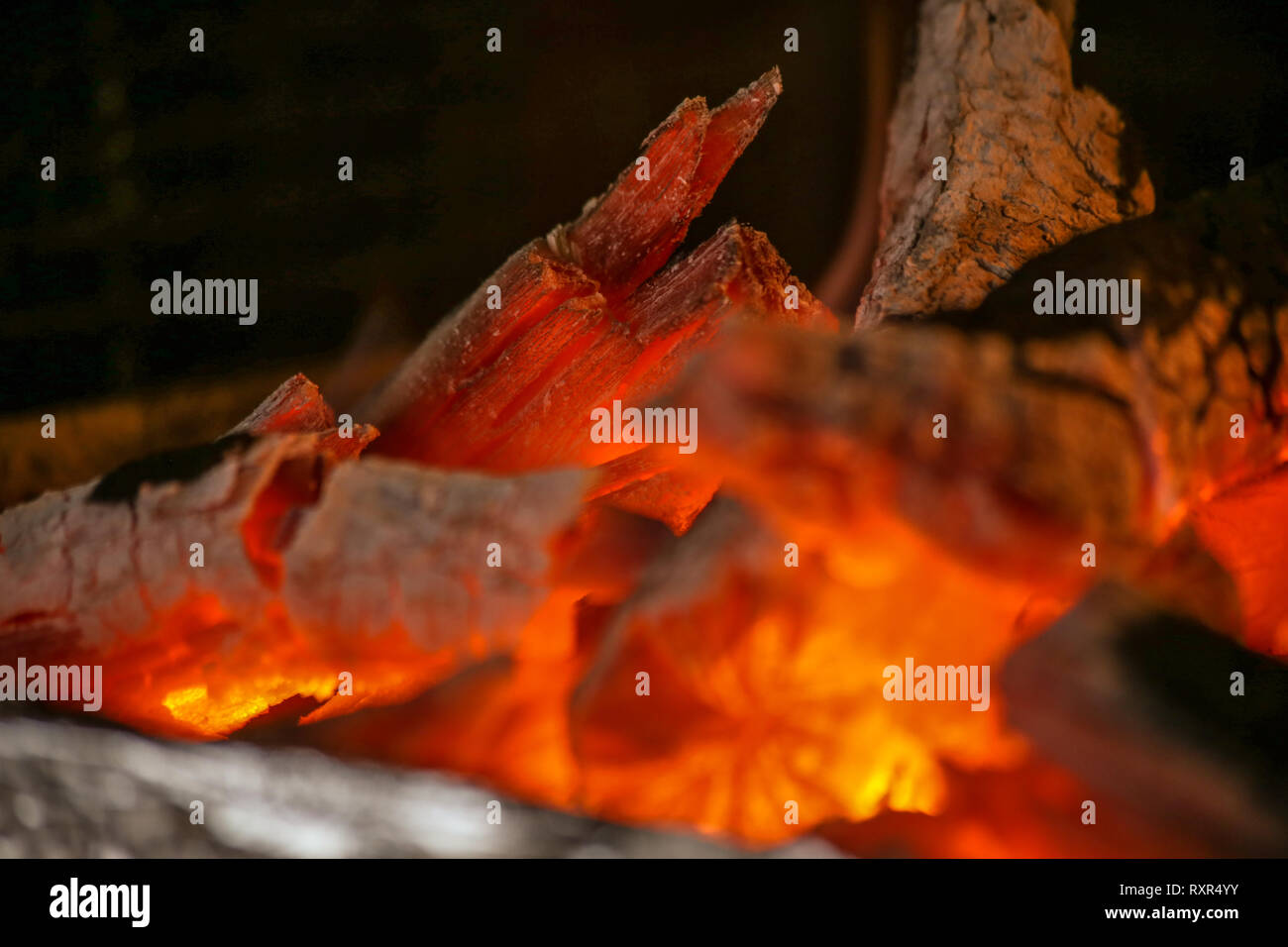 background with a warm fireplace fire Stock Photo - Alamy