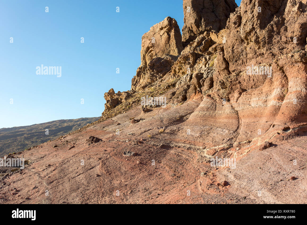 Spectacular landscape with many interesting forms of volcanic activity ...