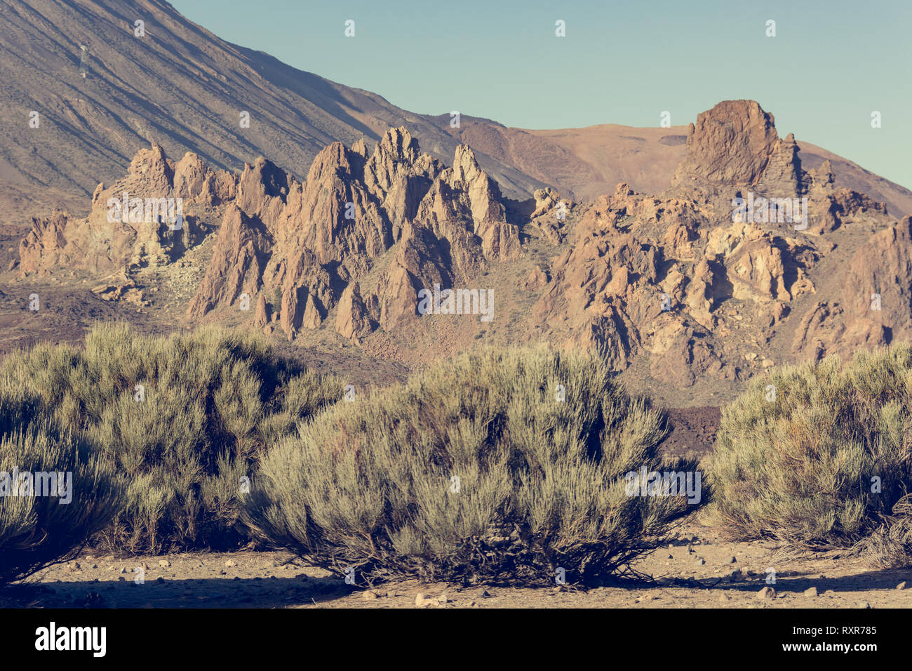 Spectacular landscape with many interesting forms of volcanic activity ...