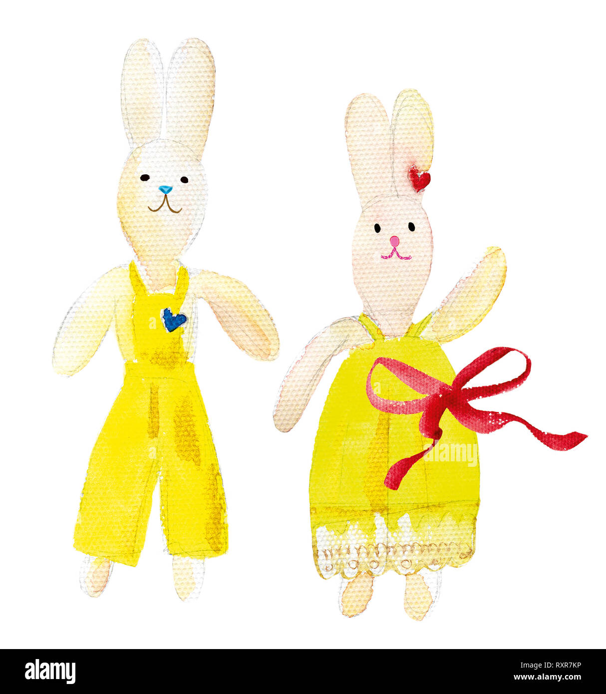 Cute bunnies in spring Cut Out Stock Images & Pictures - Alamy