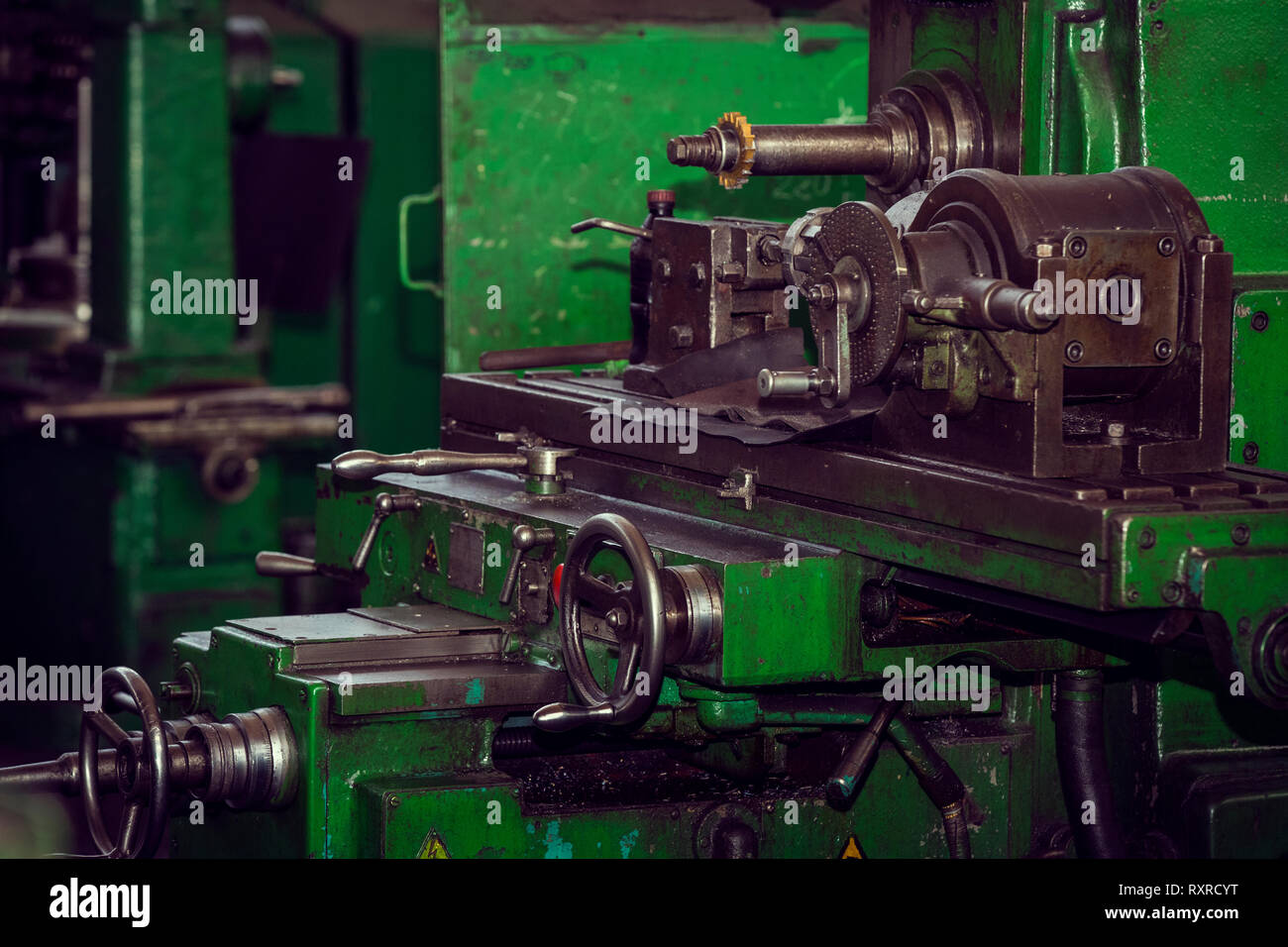 Metalworking machines working mechanisms are shot close-up Stock Photo ...