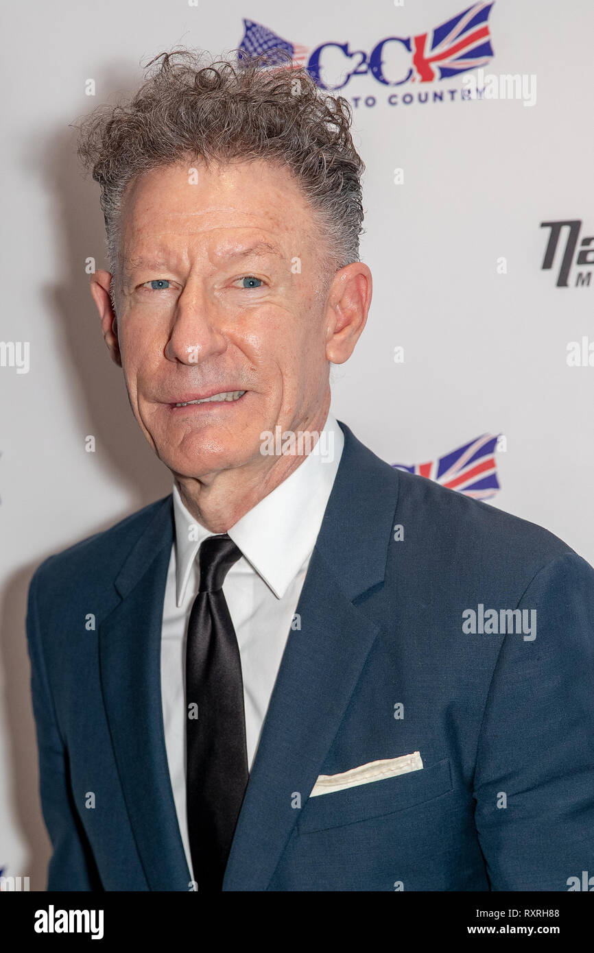 London, UK. 10th Mar 2019. Lyle Lovett poses backstage on day 3 of C2C ...