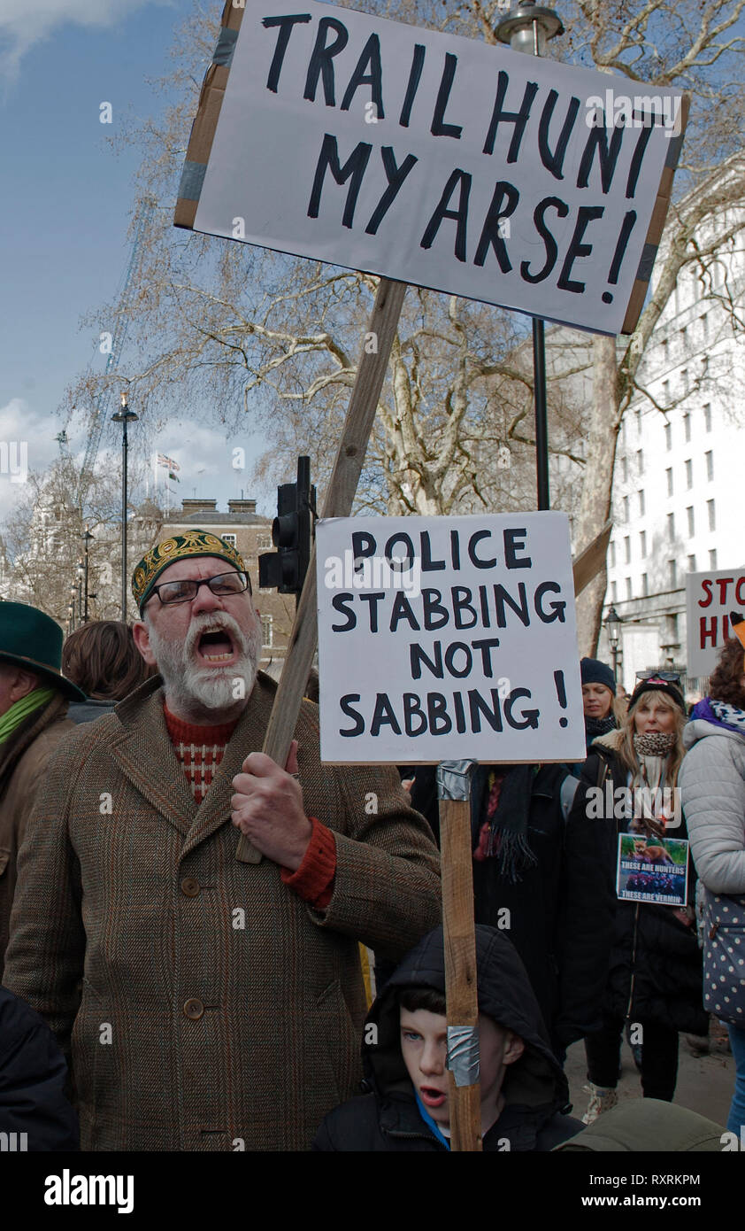 Enforce Anti Fox Hunting Laws Demonstration - London Stock Photo - Alamy