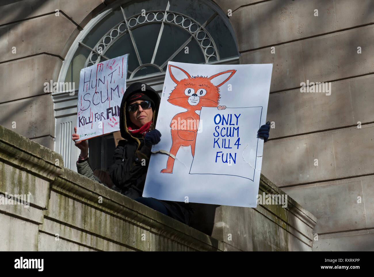 Enforce Anti Fox Hunting Laws Demonstration - London Stock Photo - Alamy