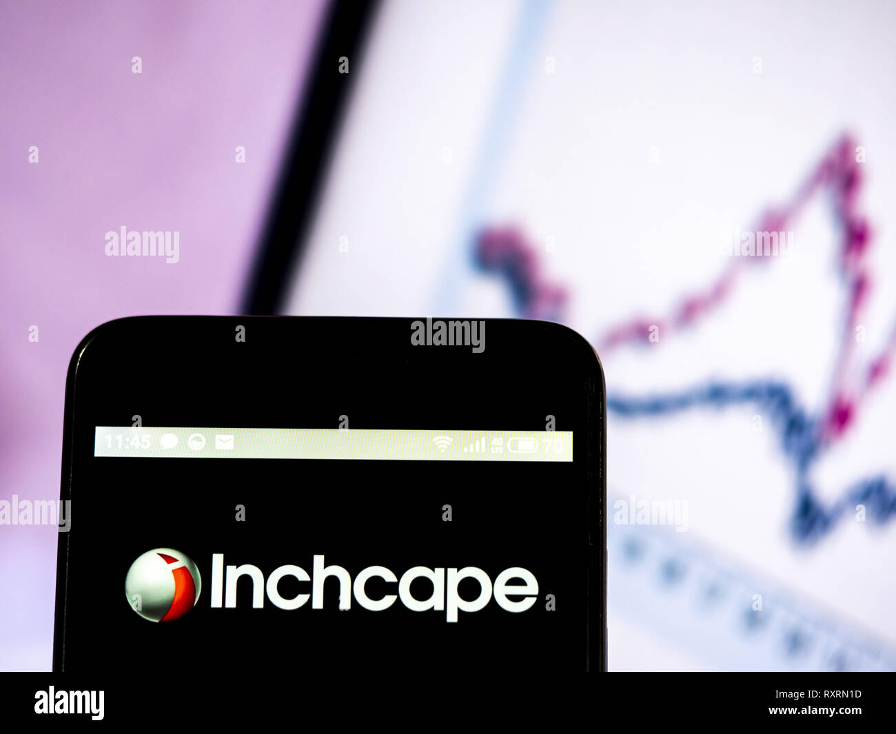 Ukraine. 10th Mar, 2019. Inchcape plc company logo seen displayed on a ...