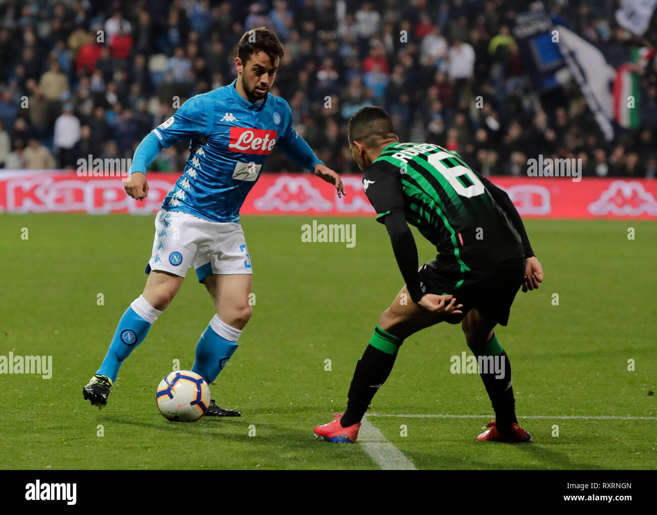 Mapei Stadium, Reggio Emilia, Italy. 10th Mar, 2019. Serie A football, Sassuolo versus Napoli ...