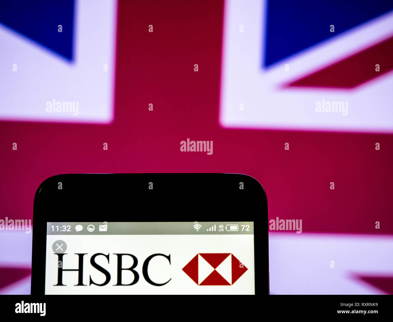 Ukraine. 10th Mar, 2019. HSBC Holdings plc bank logo seen displayed on ...