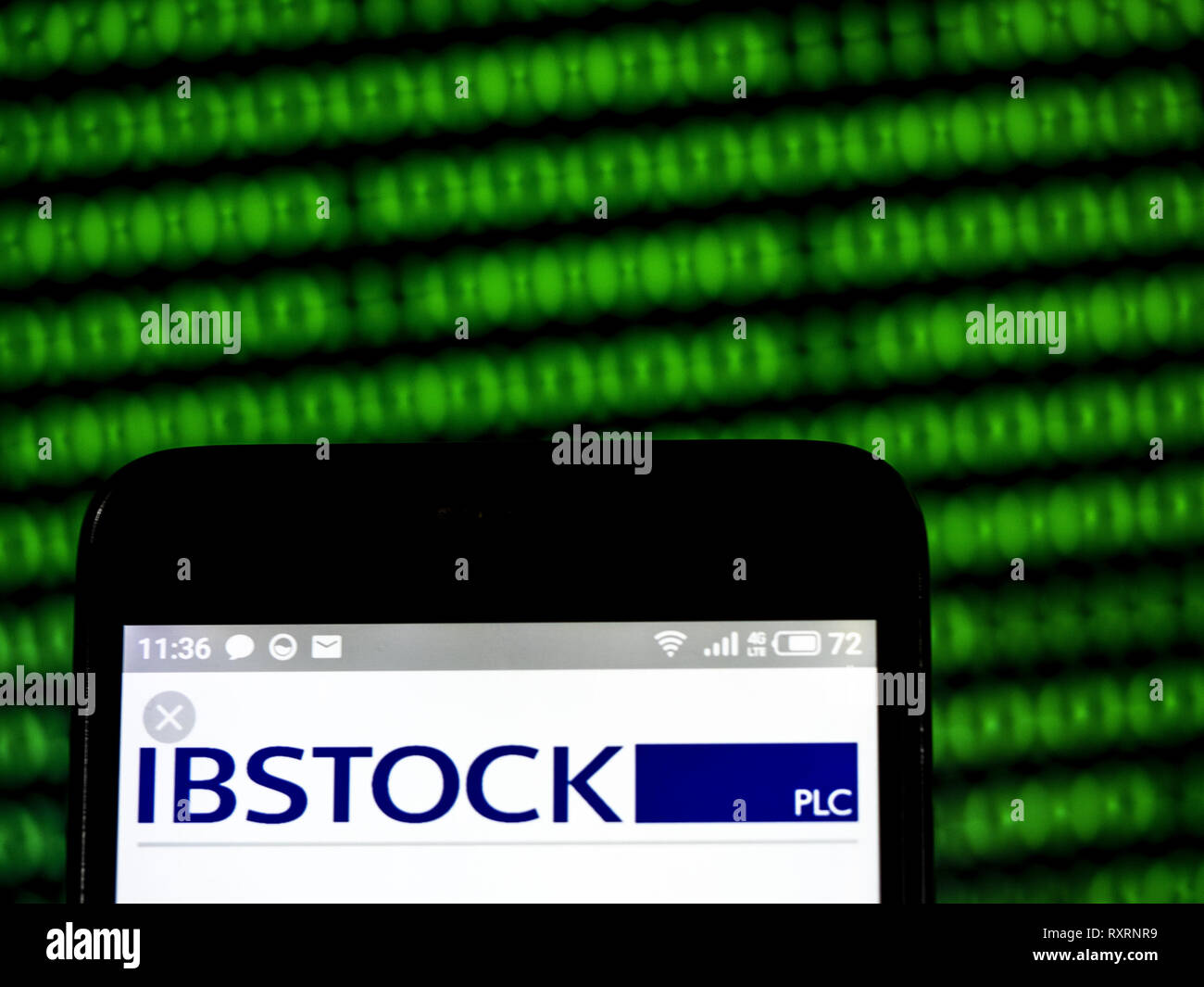 Ukraine. 10th Mar, 2019. Ibstock plc company logo seen displayed on a smart phone. Credit: Igor ...