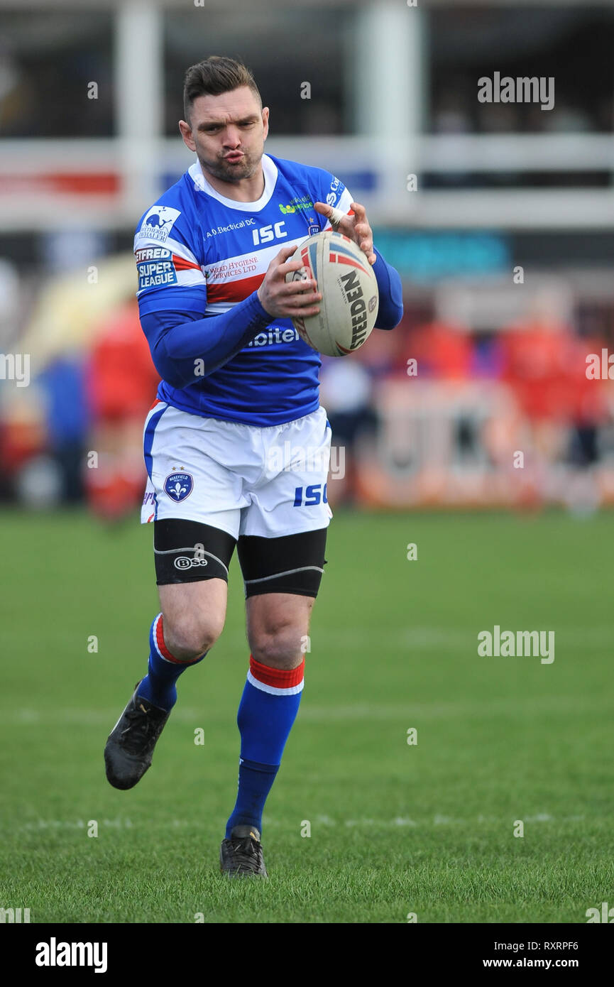 Wakefield, UK. 10 March 2019. Mobile Rocket Stadium, Wakefield, England ...